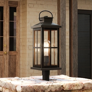 Luxury Transitional Outdoor Post Light, 20.25"H x 7"W, with Craftsman ...