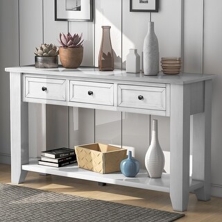 Rectangular Console Table Sofa Table with 3 Drawers and 1 Shelf Side ...
