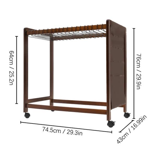 Pants Organizer Rolling Pants Trolley Pants Rack with 20 Hangers - Bed ...