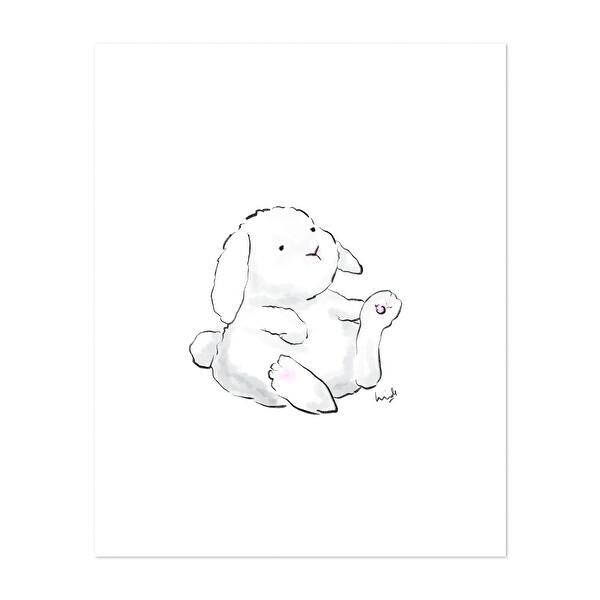 Funny Bunny Chillin Drawing Animals Cartoon Humor Art Print/Poster ...