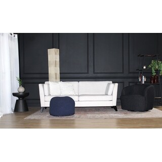 Semi-Rounded Pouf - Cable Knitted - Handmade Footrest - 100% Cotton ...