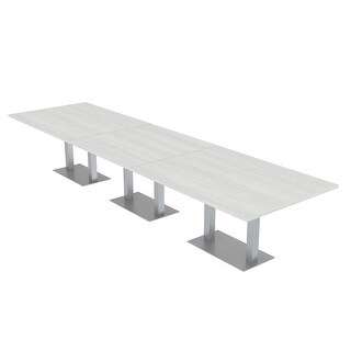 14' Rectangular Modular Conference Table Metal Bases Electric Modules ...