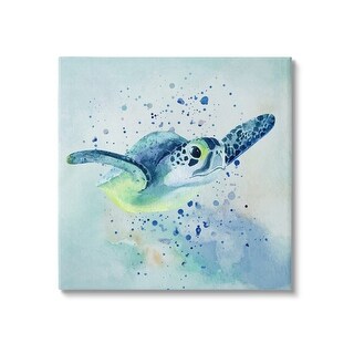 Stupell Sea Turtle Underwater Bubbles Splash Canvas Wall Art by Karen ...