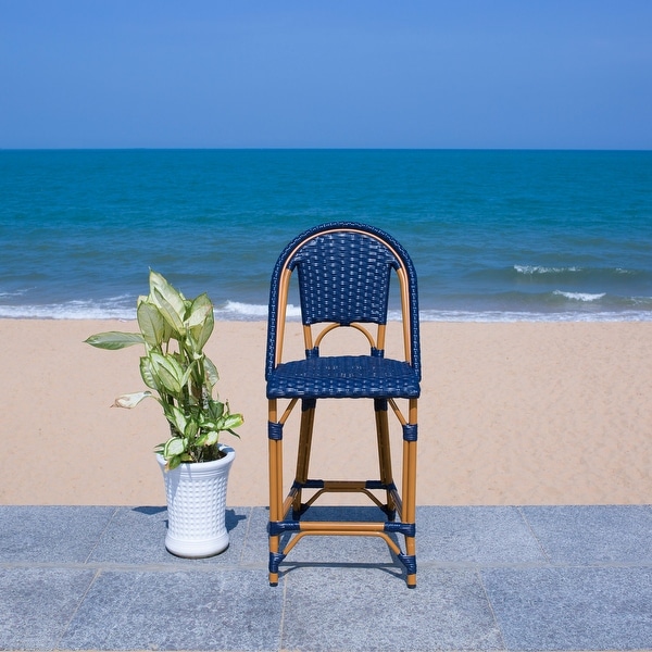 SAFAVIEH California Outdoor Bistro 25 inch Seat Height Counter Stool Fully Assembled 20 in. W x 21 in. D x 43 in. H On Sale Bed Bath Beyond 37255849