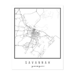 Georgia Savannah Savannah Georgia Street Map Maps Art Print/Poster ...