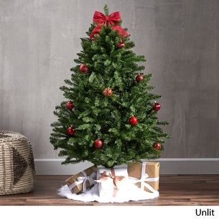 Pre-Lit Realistic Green Spruce Artificial Christmas Tree, Stand - Bed ...