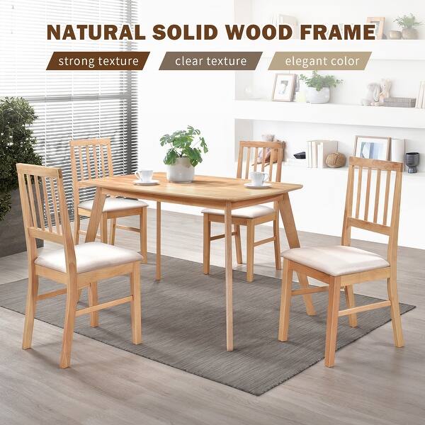 Modern Dining Table 48 Inch Kitchen Table with Solid Wood Leg Espresso ...