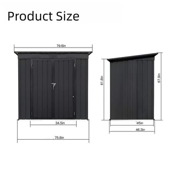 Metal garden sheds 4ftx6ft outdoor storage sheds black - Bed Bath ...