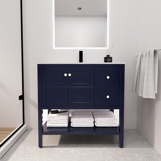 BNK Freestanding Bathroom Vanity with Sink in 36 Inch,2 Soft Close ...
