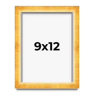 9x12 Shadow Box Frame Gold | 1.625 Inches Deep Real Wood Traditional ...
