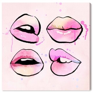 Wynwood Studio Canvas 'Pastel Lips' Glam Pink Wall Art Canvas Print ...