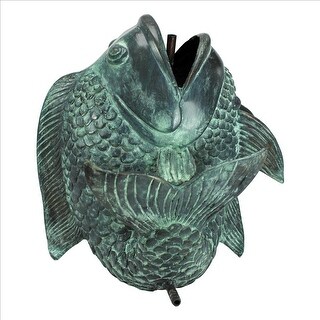 Design Toscano Asian Fish Bronze Spouting Garden Statue, Medium - Bed ...