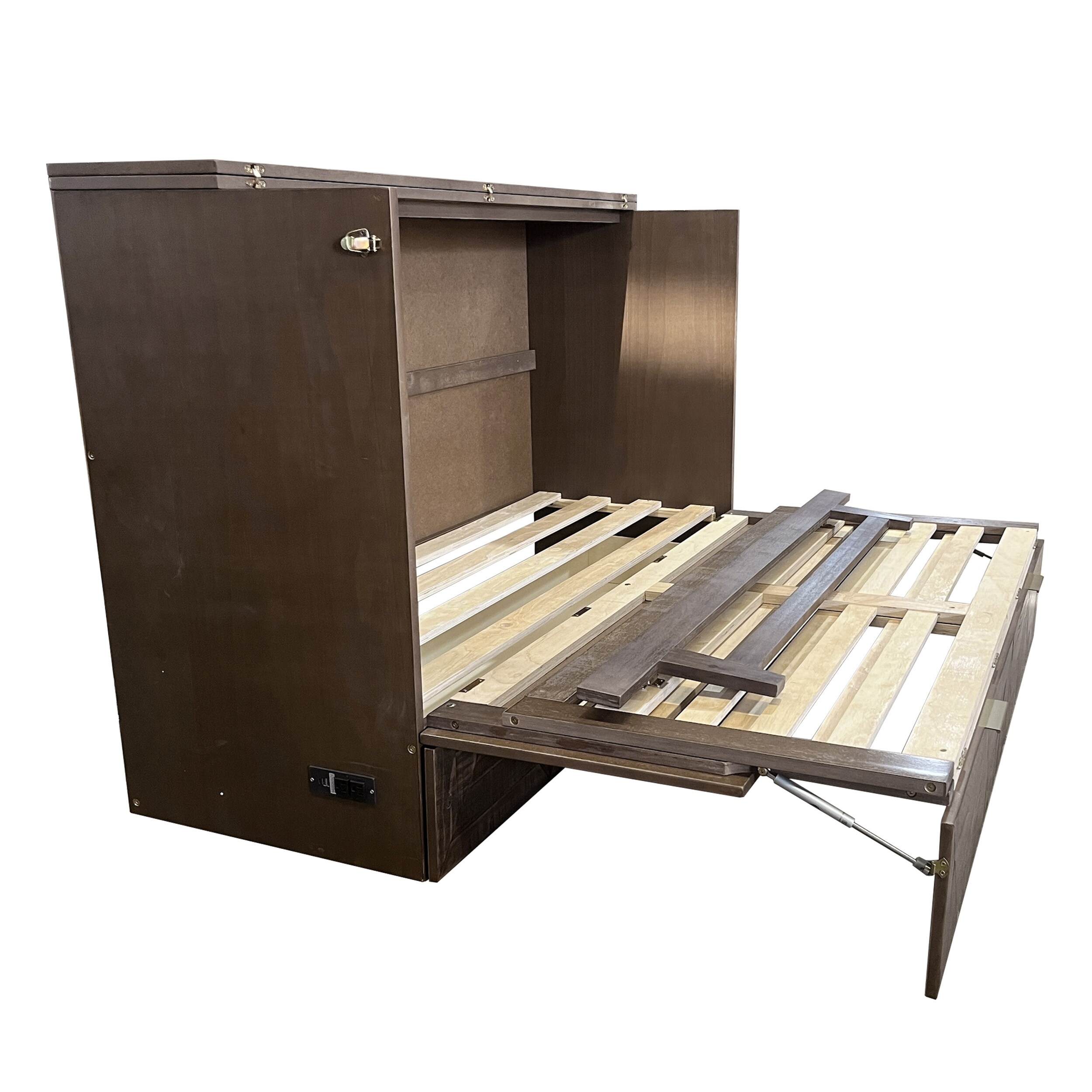 Farmhouse Style Cabinet Murphy Bed with Charging Station Queen