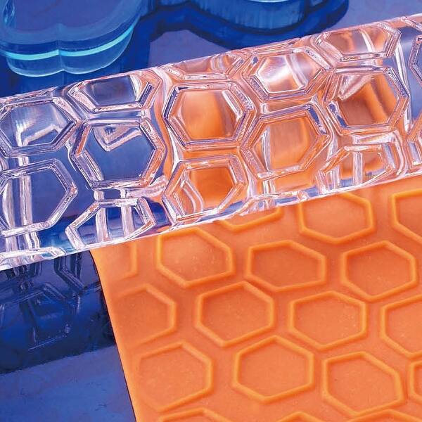 Hexagon Pattern Fondant Tool Cupcake Cookie Pancake Making Rolling Pin ...