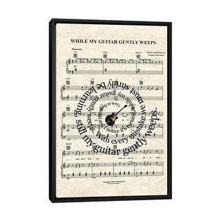 iCanvas "While My Guitar Gently Weeps" by WordsAndMusicArt Framed ...