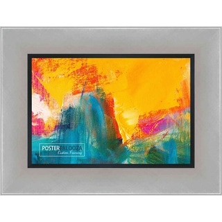 26x18 Contemporary Silver Complete Wood Picture Frame with UV Acrylic ...