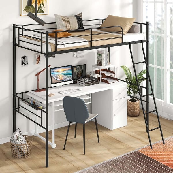 low loft bed single