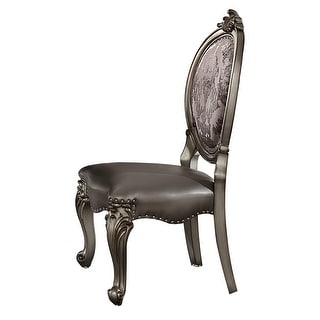 Silver and Antique Platinum Oval Back Side Chairs (Set of 2) - Bed Bath ...