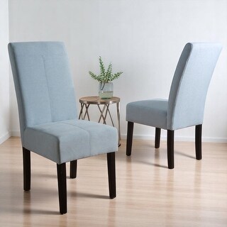 Set of 2 Modern Upholstered Dining Chairs, Armless Fabric Chairs with T ...