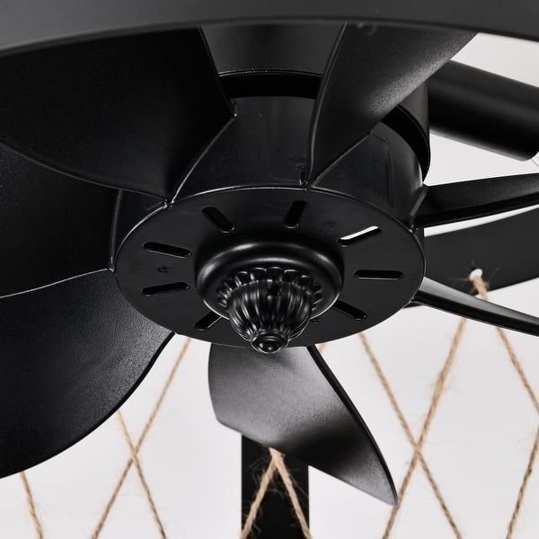 Farmhouse Ceiling Fan with Light Black Cage Ceiling Fan with Remote ...