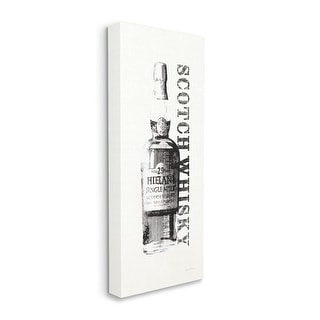 Stupell Abstract Scotch Whiskey Alcohol Black Off-White Vintage Canvas ...