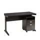 Home Office Desk with Modesty Panel and Detached File Cabinet on ...