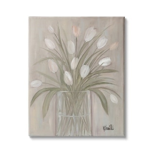 Stupell White Tulip Flowers Glass Jar Classic Still Life Canvas Wall ...