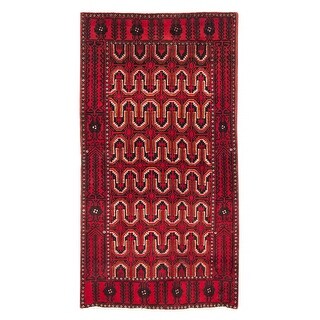 ECARPETGALLERY Hand-knotted Royal Baluch Black Wool Rug - 3'2 x 5'11 ...