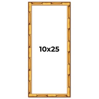 10x25 Frame Gold Bamboo Solid Wood Picture Frame | 1 Inch Moulding ...