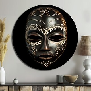 Designart - Ethnical Traditional African Mask IV - People Metal Circle ...
