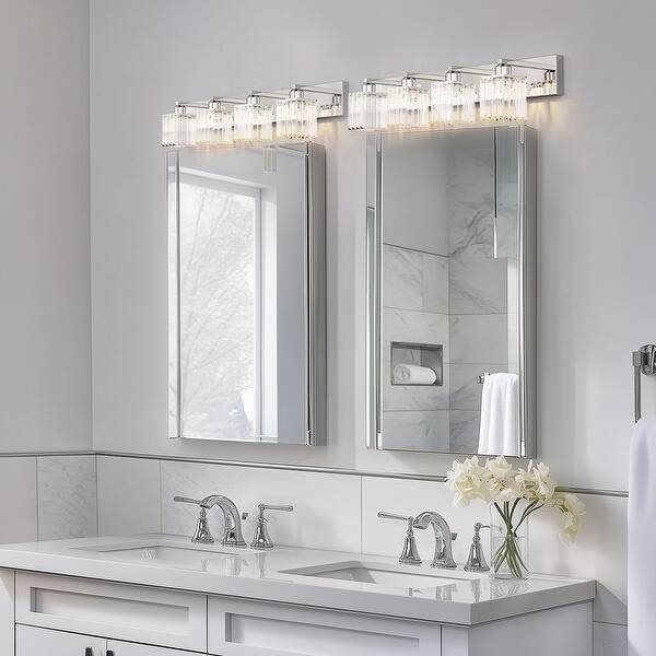 chrome square bathroom light