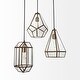 Prima Gold Metal and Glass Pyramid Pendant Light - 10"W x 10"D x 13"H ...