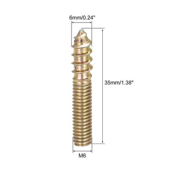 Hanger Bolts 24pcs Double Ended Thread Dowel Screws for Wood Furniture ...