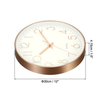12 Inch Wall Clock, Silent Round Clocks Modern Style Wooden Clock ...