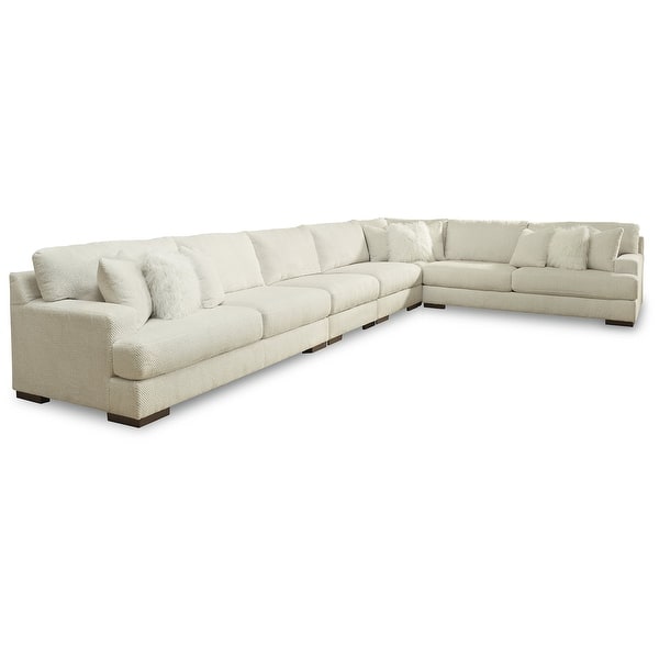 Signature Design by Ashley Zada Ivory 5-Piece Sectional - 208"W x 130"D ...