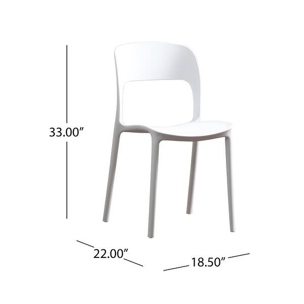 Katherina Outdoor Plastic Stacking Dining Chairs (Set of 4) by Christopher Knight Home - Bed ...
