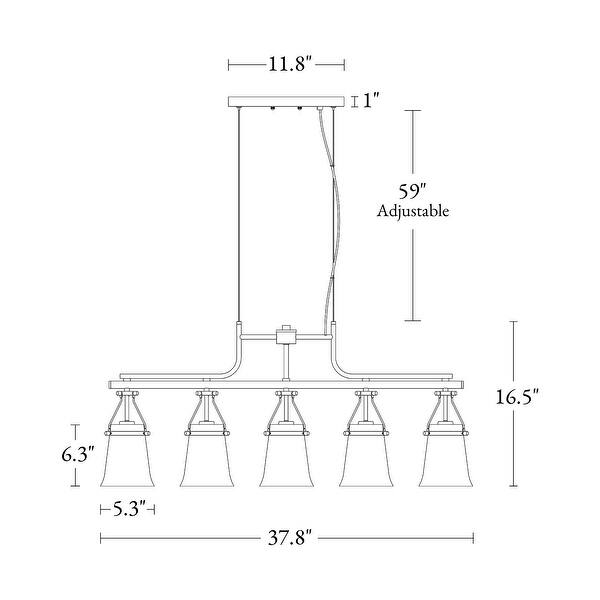 Haye Modern Gold Brass 5-Light Chandelier Seeded Glass Kitchen Island ...