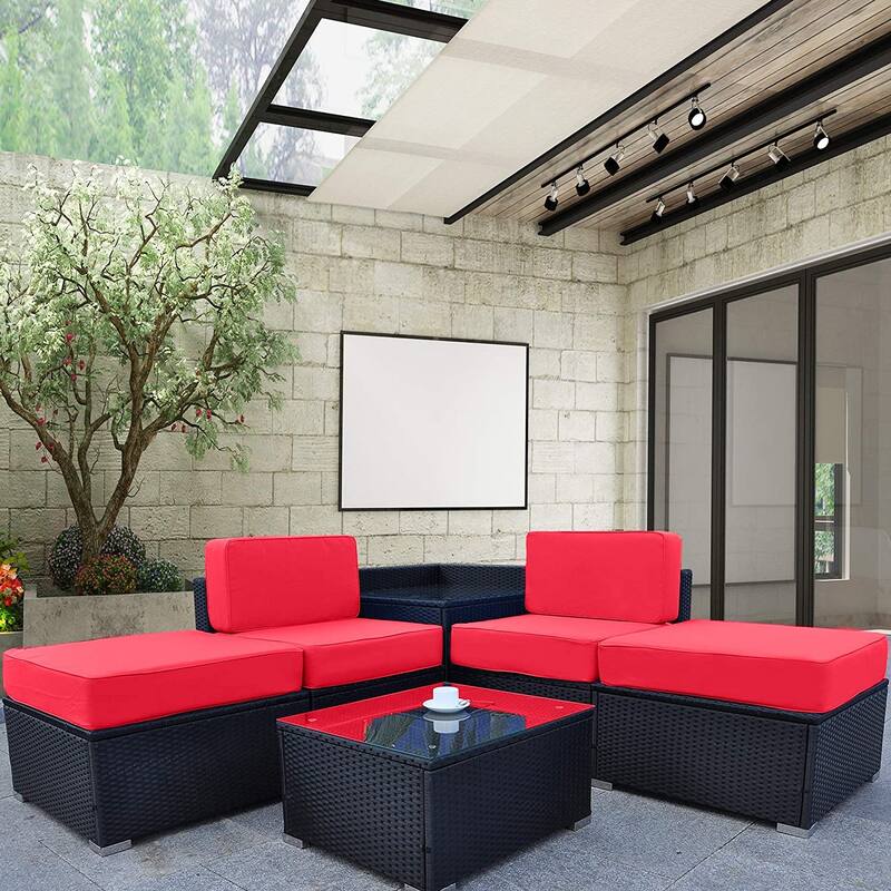Mcombo Patio Furniture Sectional Set Outdoor Wicker Sofa - Overstock ...