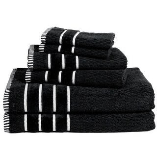 Towel Set - Combed Cotton Rice Weave Bathroom Accessories with Bath ...
