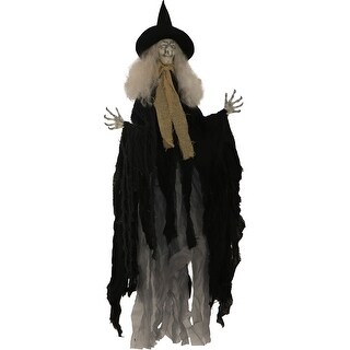 3.75-ft. Witch, Indoor/Covered Outdoor Halloween Decoration, LED Red ...