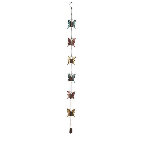 Transpac Metal 55" Multicolor Spring Butterfly Rain Chain - Bed Bath ...