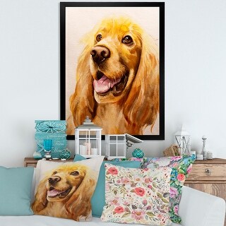 Designart "Portrait Of a Golden Retriever Cocker Spaniel" Traditional ...