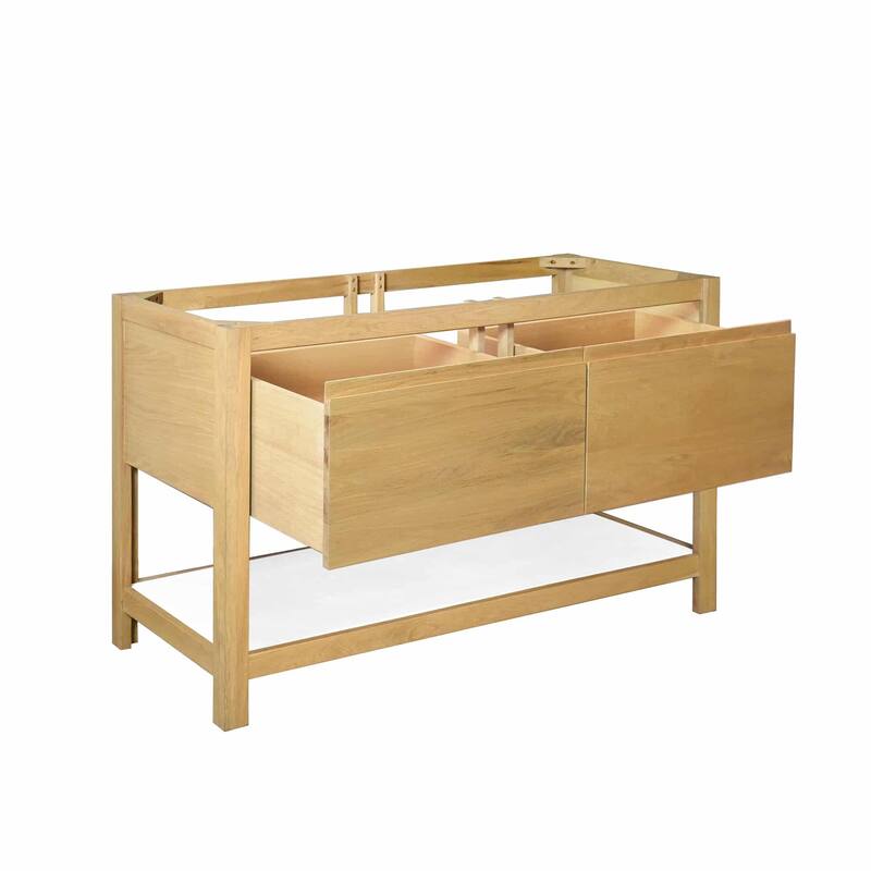 Solace Oak Vanity with Concrete Shelf (Base Only) - Overstock - 31578216
