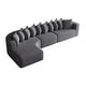 Chenille Sectional Sofa Set, Modern Cloud-Shaped Curved Sofa, Includes ...