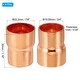 Copper Reducer, Pure Copper Reducing Coupling Pressure Fitting Pipe Tube Connector Adapter with ...