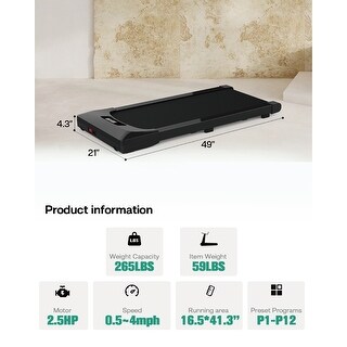 2 in 1 Under Desk Treadmill with Walking Pad and Remote Control ...