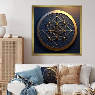 Designart "Sacramental Blue Sacred Geometry Seal" Modern Geometric ...
