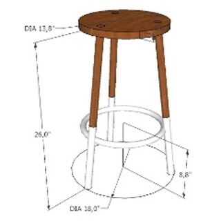Posh Pollen Dillion Round Kitchen Counter Bar Stool - Bed Bath & Beyond ...