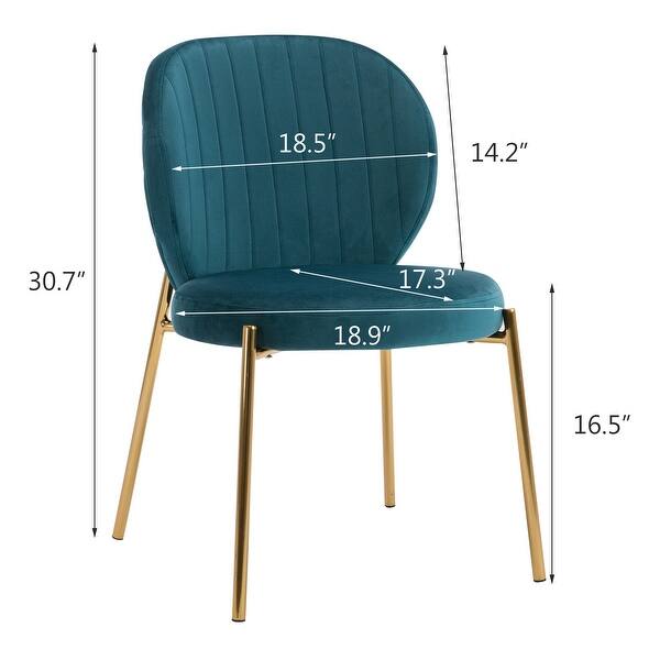 Velvet Dining Chairs Small Cute Accent Chairs with Golden Metal Legs ...