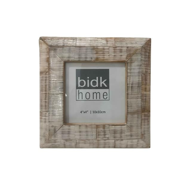 Distressed Beveled Square Picture Frame - for 4" x 4" Photo - Gray ...